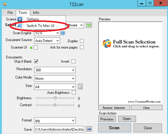 TSScan technische Support-Site | Terminalworks